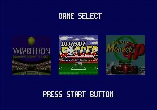 Sega Sports 1: Super Monaco / Wimbledon / Ultimate Soccer (Sega Genesis ...